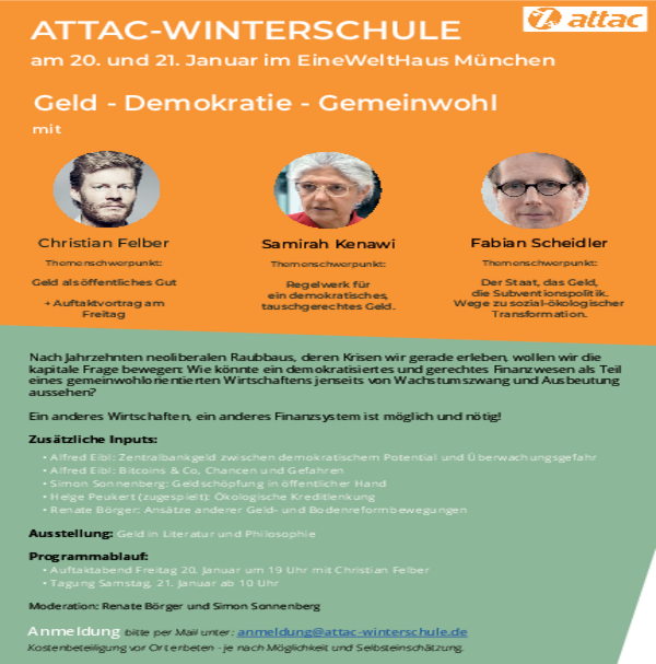 Attac-Winterschule Fr-Sa 20.-21.1.23 im EWH: "Geld - Demokratie ...